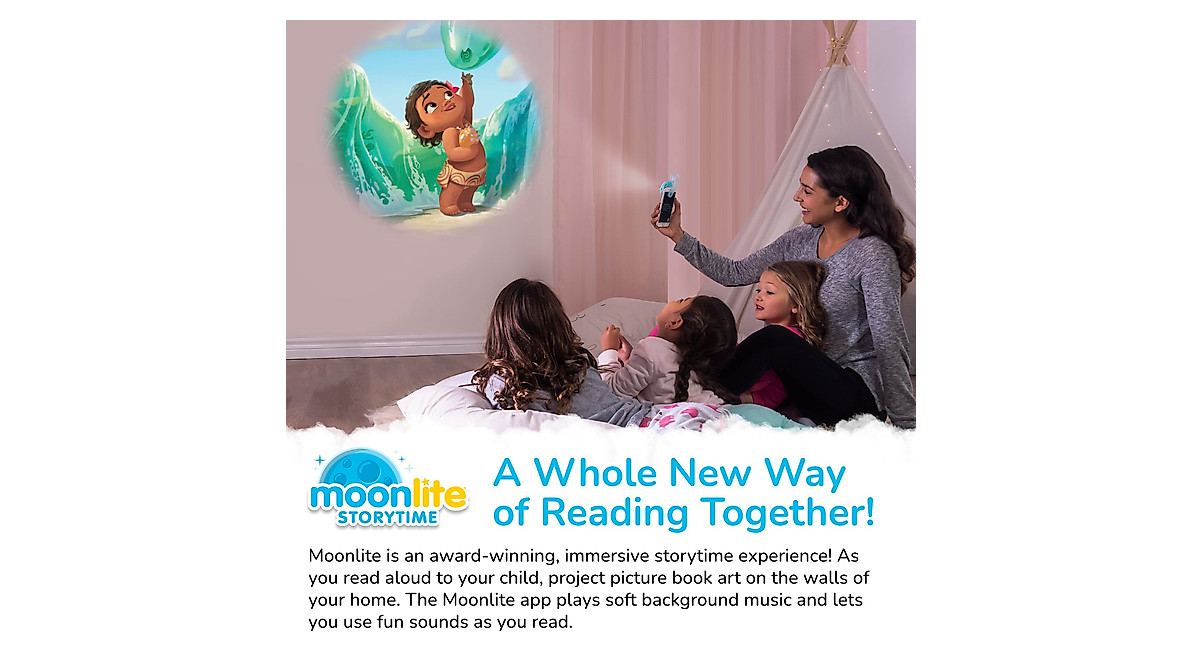 Moonlite Mini Projector with Disney Princess Stories - Fun for Kids 1+