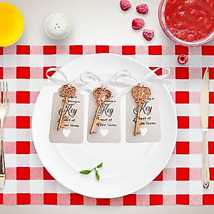 WODEGIFT 30pcs Key Bottle Openers,Wedding Favors,Gifts,Decorations or Souvenirs for guests Bulk,Bridal Shower Party Favors with Card Tag and Chains (Rose Gold)