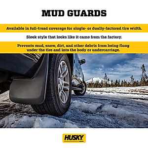 Husky Liners Mud Guards | Dually Rear Mud Guards - Black | 57841 | Fits 2007-2014 Chevrolet Silverado/GMC Sierra 3500 w/ Dual Rear Wheels 2 Pcs