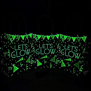 16 Pcs Glow in the Dark Gift Bags, Glow in The Dark Party Favor Bags with Handle, Treat Bags for Birthday Family Union Christmas Thanks Giving Party Supplies