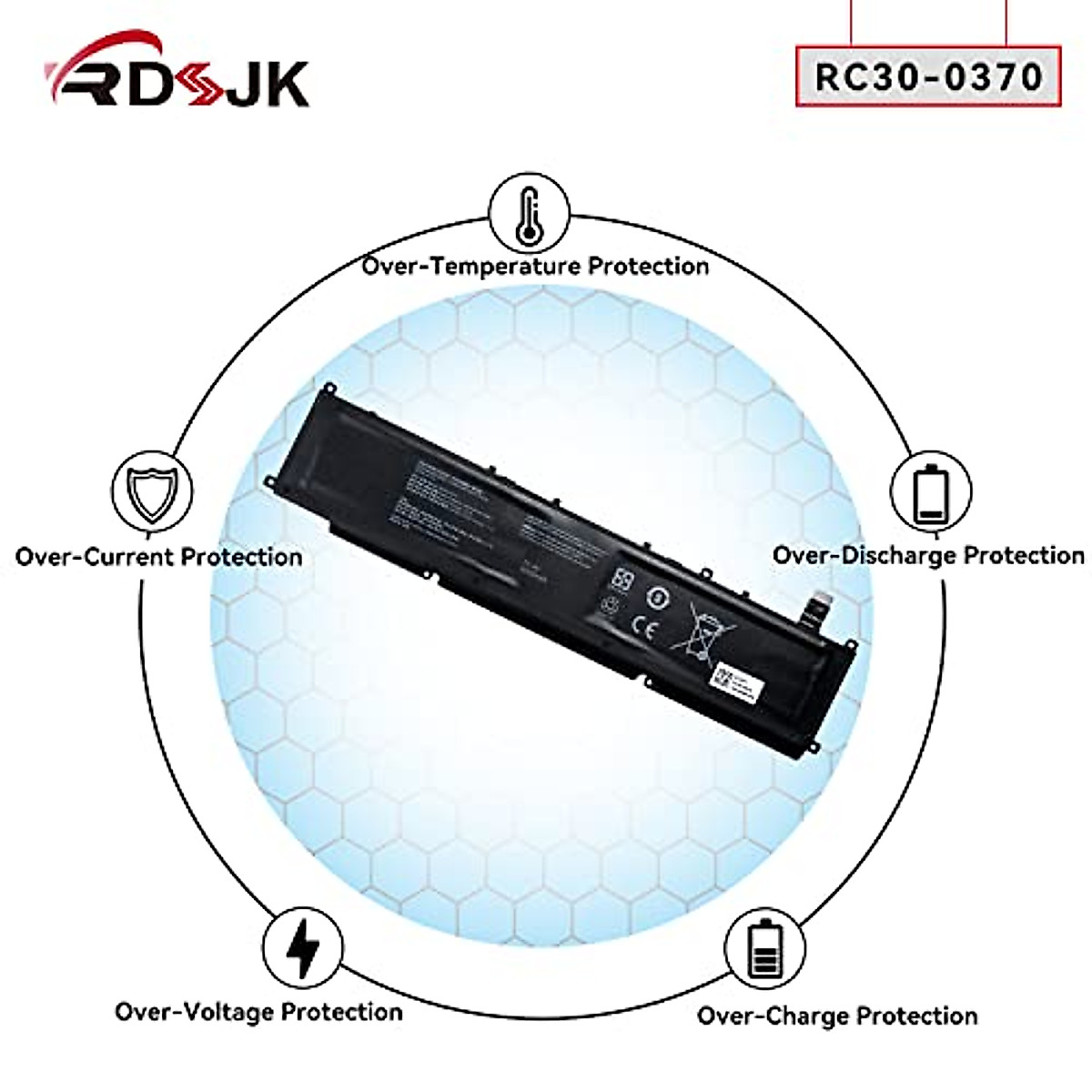 RC30-0370 61.6Wh Laptop Battery for Razer Blade 14 2021 2022 RZ09-0370 RZ09-0368 RZ09-0427 RZ09-0370AE23-R3U1 RZ09-0370BEA3-R3U1 RZ09-0370CEA3-R3U1 RZ09-0427EE23-R3U1 RZ09-0427EEM3-R3U1 RZ09-0427PEA3