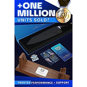 Dalstrong Kitchen Knife, Kiritsuke Chef Knife - 8.5 inch - Omega Series - American BD1N-VX Hyper Steel - Razor Sharp Knife - Acacia Wood Display Stand, Cooking Knife, Collection Set, Leather Sheath