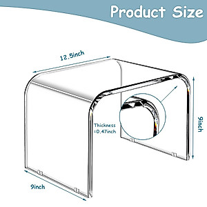 Tmoicer Kids' Step Stool 9'' Acrylic Transparent Step Stool Strong Load 250 Lbs One Step Stool for Bedroom Kitchen Bathroom (with Anti-Slip, 1 pcs)