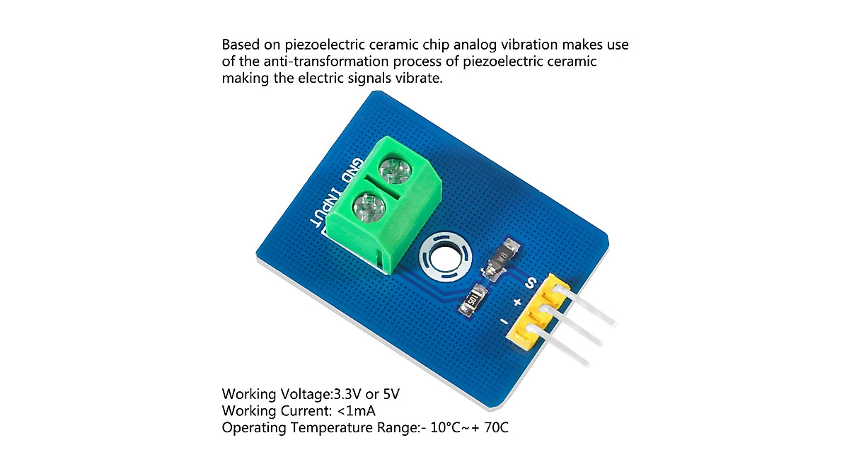 6Pcs Piezo Analog Ceramic Vibration Sensor Module 3.3V/5V