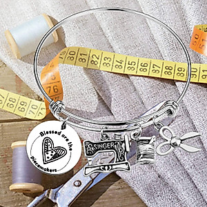 MYOSPARK Quilting Jewelry Blessed are the Piecemakers Quilting Bracelet Sewing Jewelry Gift For Quilters or Sewers (Piecemakers bracelet)