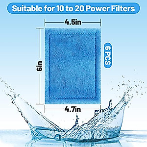 MEWTOGO 10-20 Gallon Aquarium Filter Replacement for EZ-Change #2, Aquarium Filter Cartridge Fit for AquaTech 10 to 20 Power Filters for Fish Tank(6 Pcs)