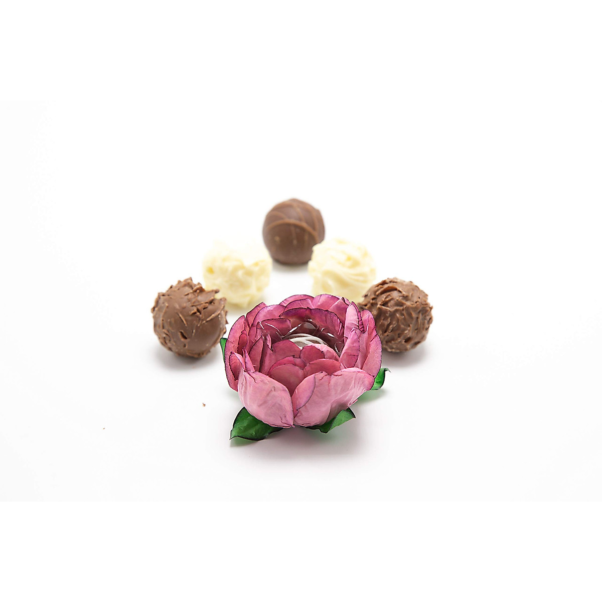 Handmade Paper Truffle Cups | Truffle Liners | Truffle Wrappers | Fominhas | candy cups for chocolate | Forminhas de Brigadeiro | candy liners - Pack of 30 - Truffilio (Paper, Peony Dusty Rose)