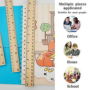 Ruler 12 Inch Wooden Rulers for Kids, 8 Packs Bulk Rulers with Centimeters and Inches, Metric Wood Ruler for Students Drafting School Teacher Classroom Supplies, 2 Scales