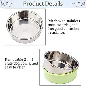 kathson Bird Parrots Feeding Cups, Stainless Steel Coop Cup Food & Water Bowl Feeder Dish Cup with Parrots Perch Stand Platform Toys for Lovebird Budgies Finches Cockatiel(7 PCS)