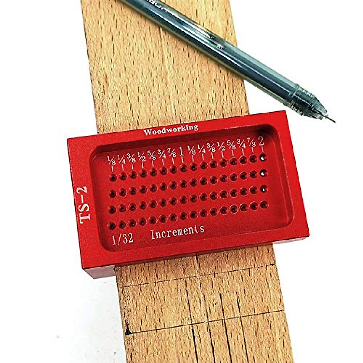 YWBL-WH TS-2 Woodworking Cross Calibration Ruler, British System T Type Scribing Marking Gauge Linear Measurement Tool