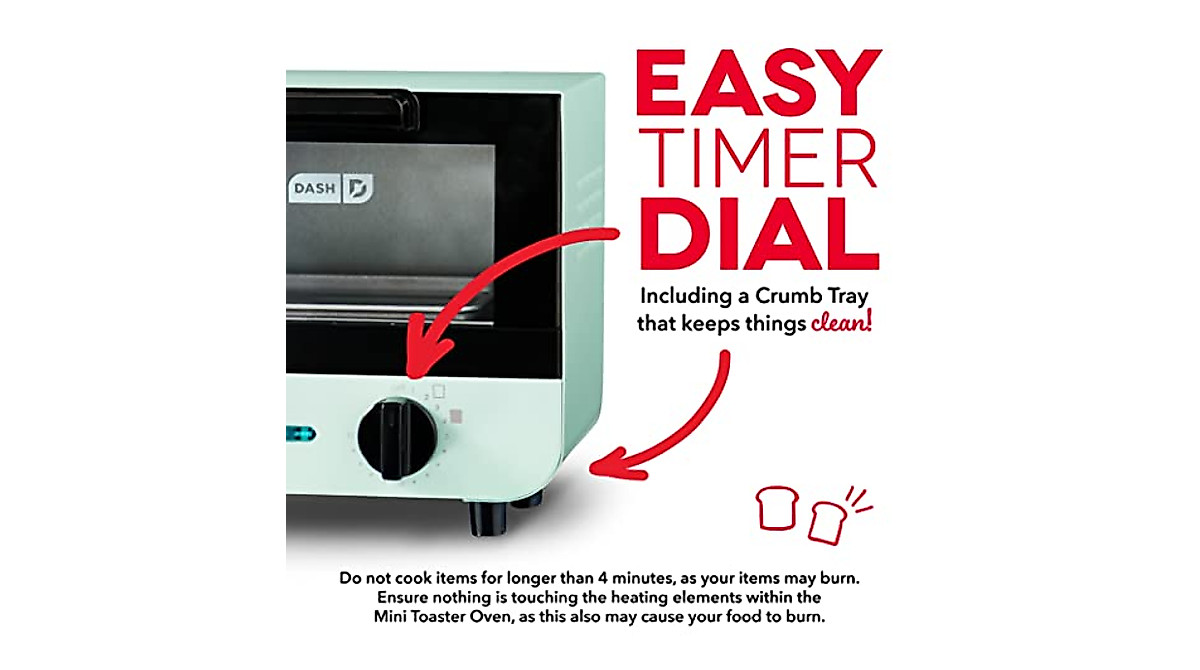 DASH Mini Toaster Oven in Aqua - Compact & Versatile Cooking Essential