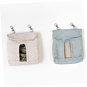 Ipetboom 2pcs Hay Bag Hanging Small Animal Hay Feeder for Guinea Pig, Rabbit, Hamster