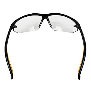 DEWALT DPG106 Spector In-Viz Bifocal Safety Glass - Black/Yellow Frame - Clear Lens - 2.5 Diopter, DPG106-125D