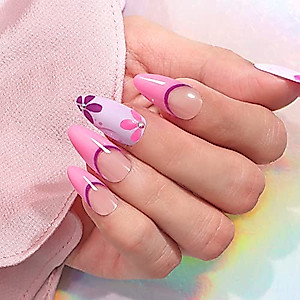 Soft Gel Nail Tips Almond - BTArtbox 500pcs Supremely Fit & No E-file Needed False Nails, Soak Off Full Cover Fake Nail Tips for Acrylic Nails Professional Extension with Case, 10 Size