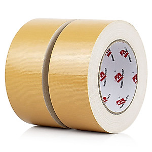 BOMEI PACK 2 Pack Tan Beige Duct Tape Heavy Duty,9 Mil Thickness,2 Inches x 30 Yards,Flexible,No Residue,Waterproof and Tear by Hand,Multi-Use for Indoor & Outdoor Repairs