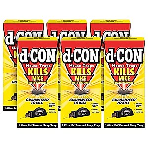 d-CON Reusable Ultra Set Covered Mouse Snap Trap, 6 Traps (6 Packs x 1 Trap) Packaging May Vary