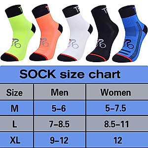 Ultrafun 10Pack Sports Cycling Socks Colorful Anti Smell Ankle Running Athletic Socks (5Pack, X-Large)