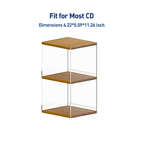 AREAJD 2 Pack Retro Walnut-colored MDF CD Holder Desk Rack Organizer, Holds 30 CD Case, Cd Holder Stand, CD Storage/Shelf/Tower/Stand Dollar, Fit for Theatre Room