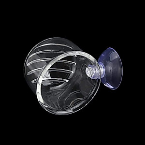 Senzeal 2PCS Large Glass Feeding Cone Cup Plant Cup Brine Shrimp Live Red Worm Fish Feeder for Aquariums with Seam