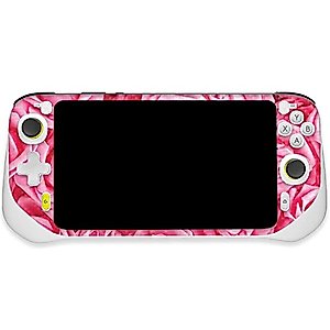 MightySkins Carbon Fiber Skin Compatible with Logitech G Cloud Gaming Handheld - Super Pink Roses | Protective, Durable Textured Carbon Fiber Finish | Easy to Apply | Made in The USA