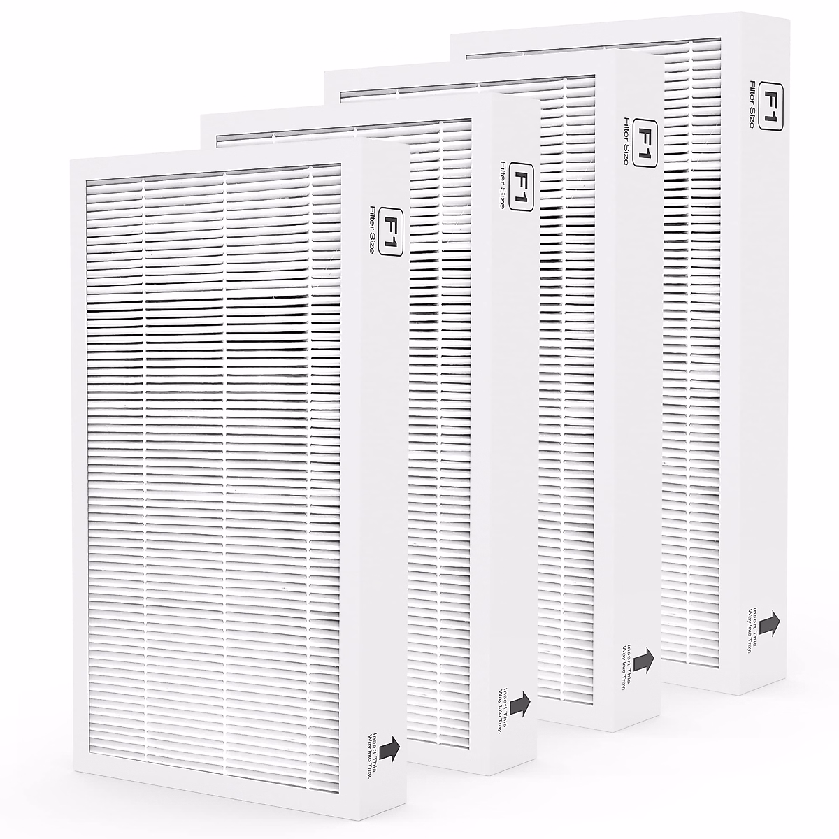 HELHUNLEE F1 4-Pack H13 HEPA Filter Replacement, Fit for 3M Filtrete C01 T02 Air Purifier, 4 Pack