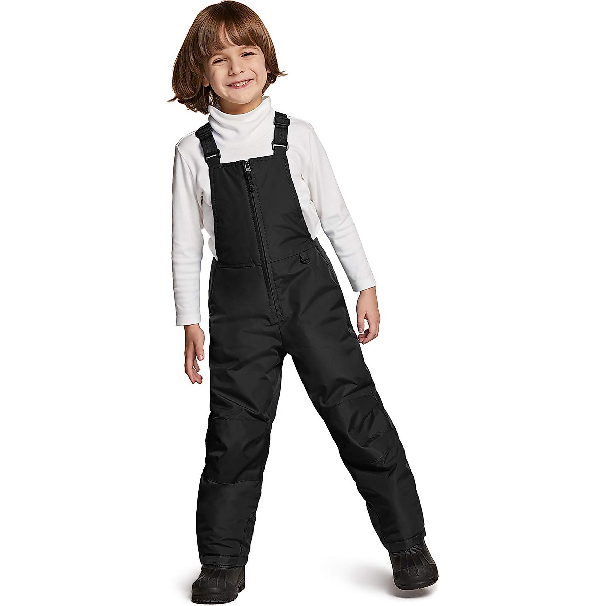 TSLA Kids Little Boys Girls Baby Winter Snow Bibs, Waterproof Insulated Snowboard Overalls, Ripstop Ski Pants, Winter Snow Overall Black, 3T