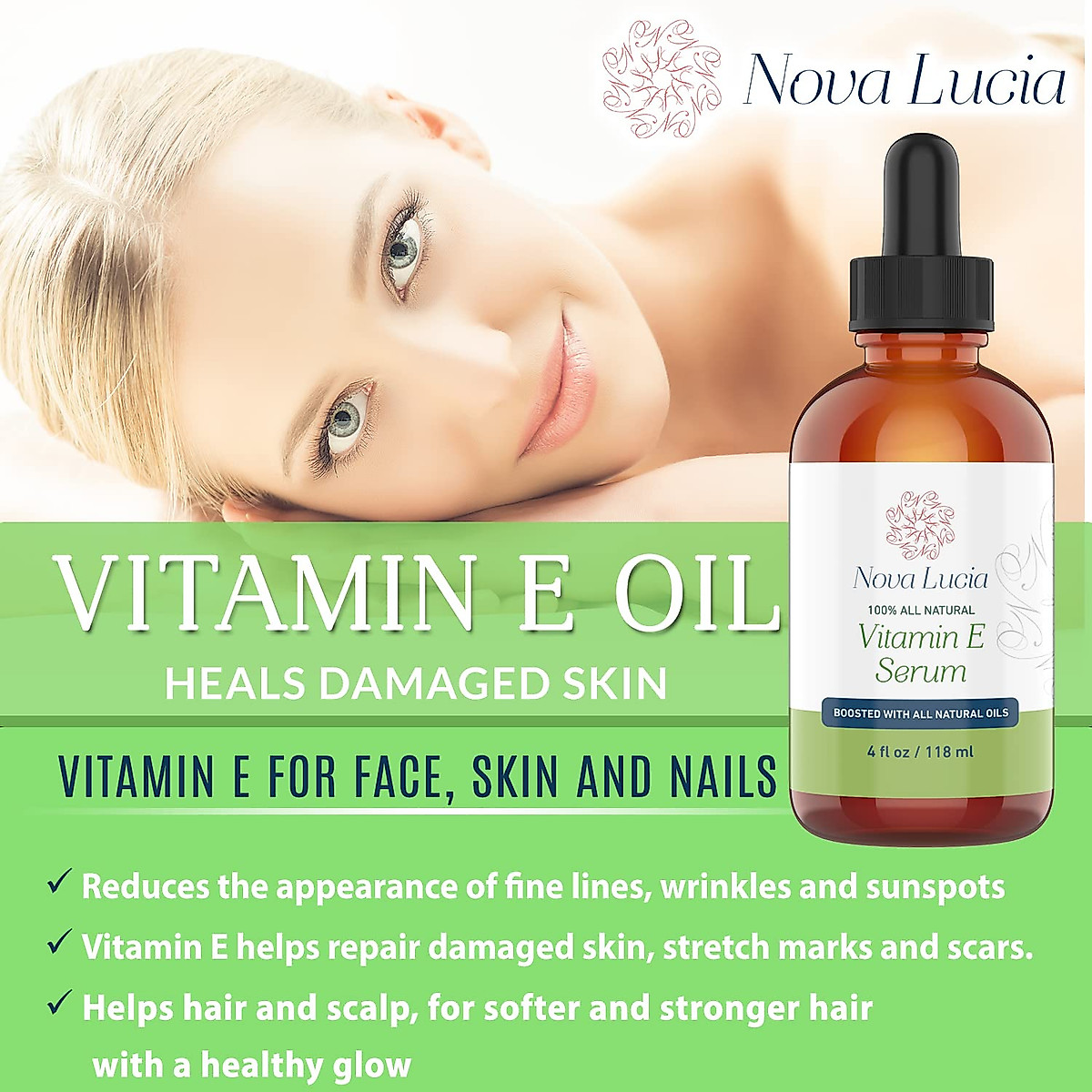 Organic Vitamin E Oil For Skin Face Hair Oil For Hair Growth Acne Scar Treatment Stretch Mark Removal Moisturizer Hair Skin And Nails Vitamins compare with Vitamin E Cream Acne Scar Remover Cream 4 oz