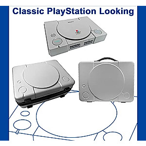 PS5 Carrying Case, Compatible with Playstation 5 Console/Controllers/Headset/Games and Other Accessories - Protective Travel Case with Hard Shell & Customized Foam for Storage (Classic PS1 Style)