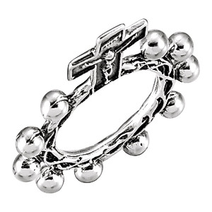 Bonyak Jewelry Sterling Silver Rosary Ring - Size 7