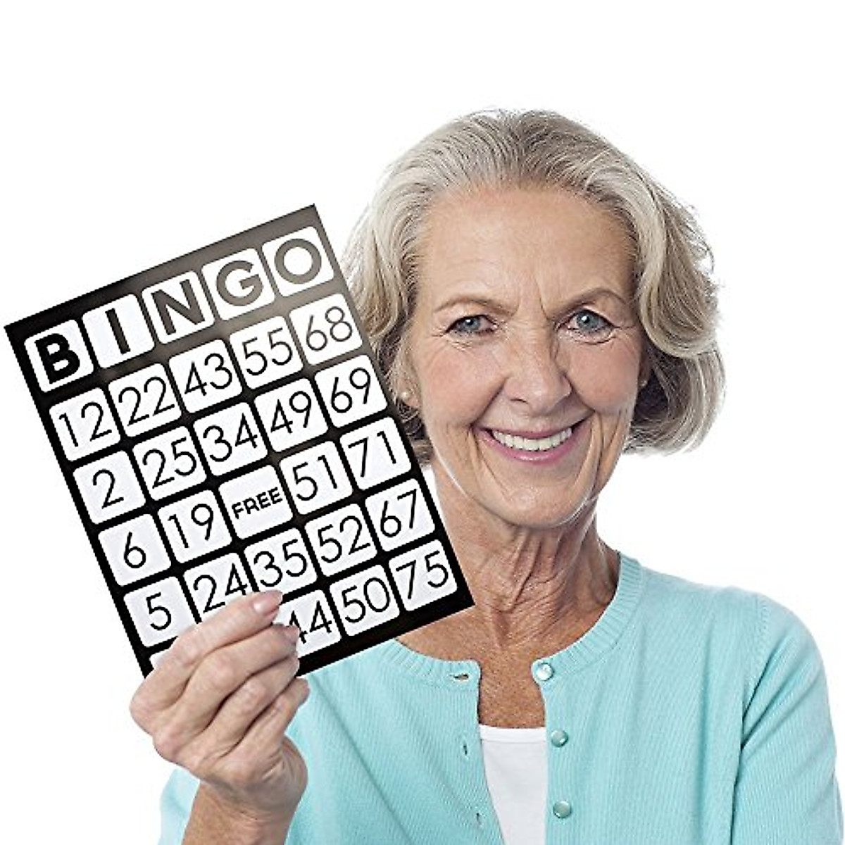 Royal Bingo Supplies EZ Readers Large-Format 8.5" x 11" Bingo Cards with Jumbo 1-inch Numbers (Pack of 25)