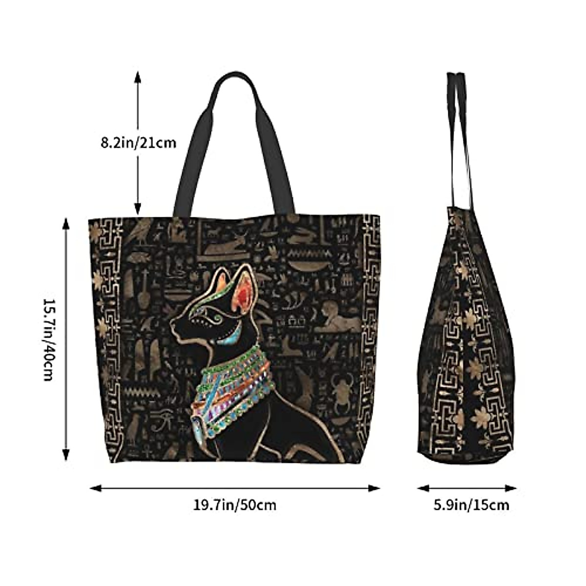 Gelxicu Ancient Egyptian Shoulder Tote Bags Egyptian Casual Bag Hieroglyphs Shoulder Handbags Bags