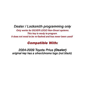 KeylessOption Keyless Entry Remote Smart Car Key Fob for Toyota Prius 2004-2009 FCC ID: MOZB31EG (DIY Step-by-Step Programming Instruction Included) Pack of 2
