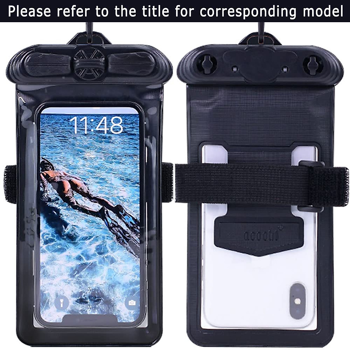 Vaxson Phone Case Black, Compatible with Oppo Reno 2 Waterproof Pouch Dry Bag [ Not Screen Protector Film ]