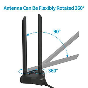 Nelawya Dual Band WiFi Antenna 8dBi 2.4GHz 5GHz 5.8GHz Magnetic Base RP-SMA Adapter Indoor Antenna Compatible with WiFi Security Camera Card WLAN PCI Wireless Router Bluetooth TP-Link Dlink