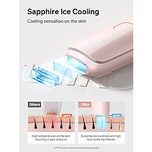 Ulike Laser Hair Removal for Women and Men, Air 3 IPL Hair Removal with Sapphire Ice-Cooling System for Painless & Long-Lasting Result, Flat-Head Design for Body & Face Treatment at-Home, Pink