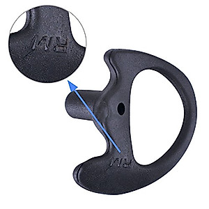KEYBLU Universal Replacement Soft Silicone Open Ear Insert Earmould for Two Way Radio Earpiece Earmold Coil Tube Audio Kits UV-5R UV-B6 BF-888S UV-B5 (Black, 1 Pair Medium)