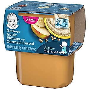 Gerber Baby Food, 2nd Foods, Apple Banana with Oatmeal, 8 OZ (Pack of 1)