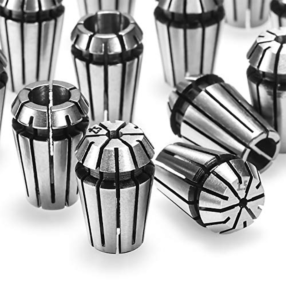 Genmitsu 15PCS ER11 Precision Spring Collet Set for CNC Engraving Milling Lathe Chuck Tool, 1.0mm-7.0mm & 1/4", 1/8"