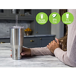 REDUCE 24 oz Tumbler, Stainless Steel - Keeps Drinks Cold up to 24 Hours - Sweat Proof, Dishwasher Safe, BPA Free - Cayenne, Opaque Gloss