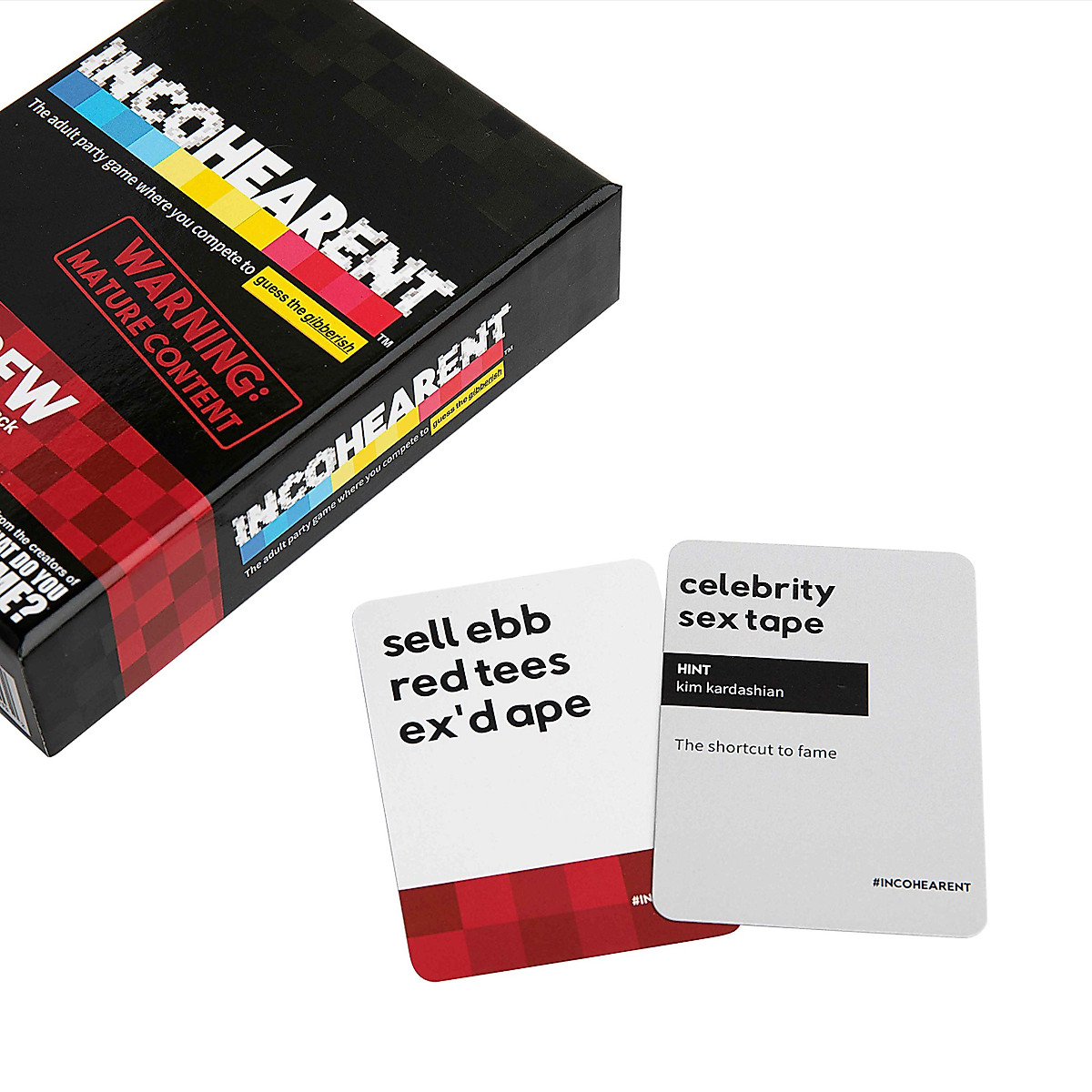 Incohearent Expansion Pack NSFW Edition by Relatable, Designed to Add on to Incohearent Core Game, Funny Card Game for Adults, Good for Party Games or Gag Gifts, Includes 180 Cards to Add to Main Game