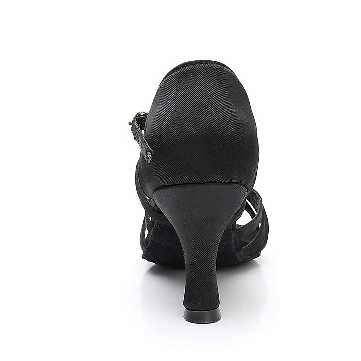 HIPPOSEUS Women Latin Dance Shoes Black Open Toe Ballroom Salsa Dance Shoes, 8 B(M) US