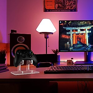 Linkidea Controller Stand Holder Compatible with PS5 Controller, Acrylic 2 to 1 Dual Sense Game Controller Mount Bracket Manual Splicing Compatible with Xbox ONE Playstation5 PS4 STEAM Switch PC