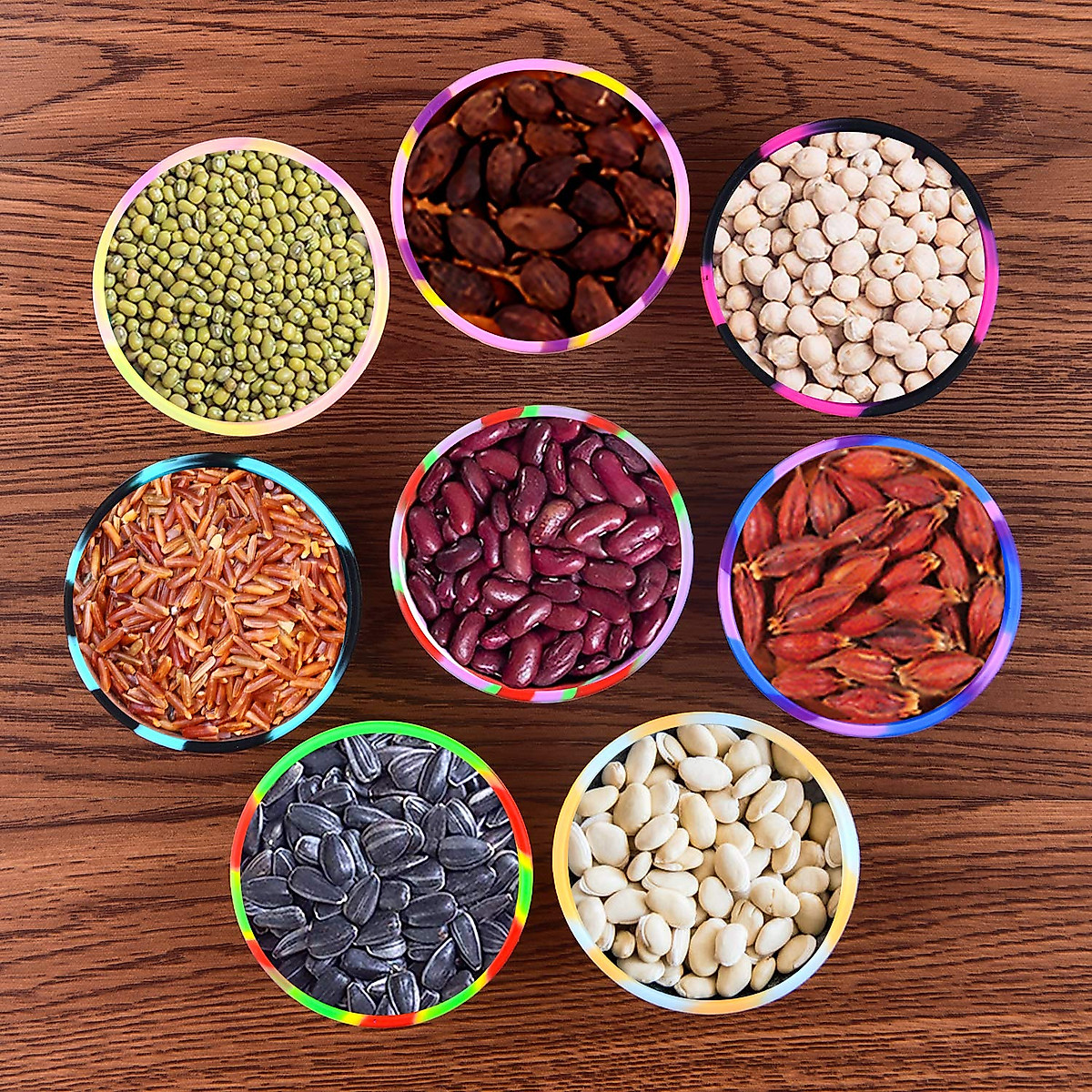 Coopay 8 Pieces Mini Silicone Bowls Multicolor Pinch Bowls Heat Resistant Snack Bowls Prep and Serve Bowls, Unbreakable, Flexible, 1.75 Oz (Mixed Colors)