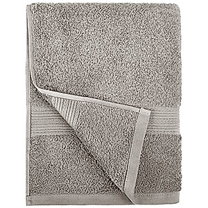 Amazon Basics 6-Piece Fade Resistant Bath, Hand and Washcloth Towel Set - Cotton, Gray