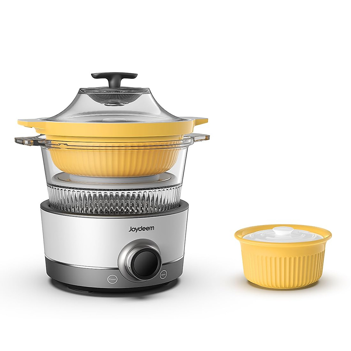 Joydeem Electric Glass Steam Cooker, Ceramic Tagine Pot for Soup, Hot Pot, Seafood, Multi-use Chinese Stew Pot, JD-ZQG9099