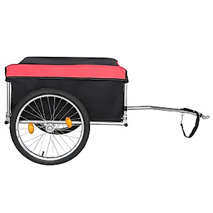 PEXMOR Foldable Bike Cargo Trailer, Bicycle Luggage Wagon Trailer Folding Frame & Quick Release 20" Wheel, Bike Carrier Storage Cart w/Hitch & Waterproof Cover