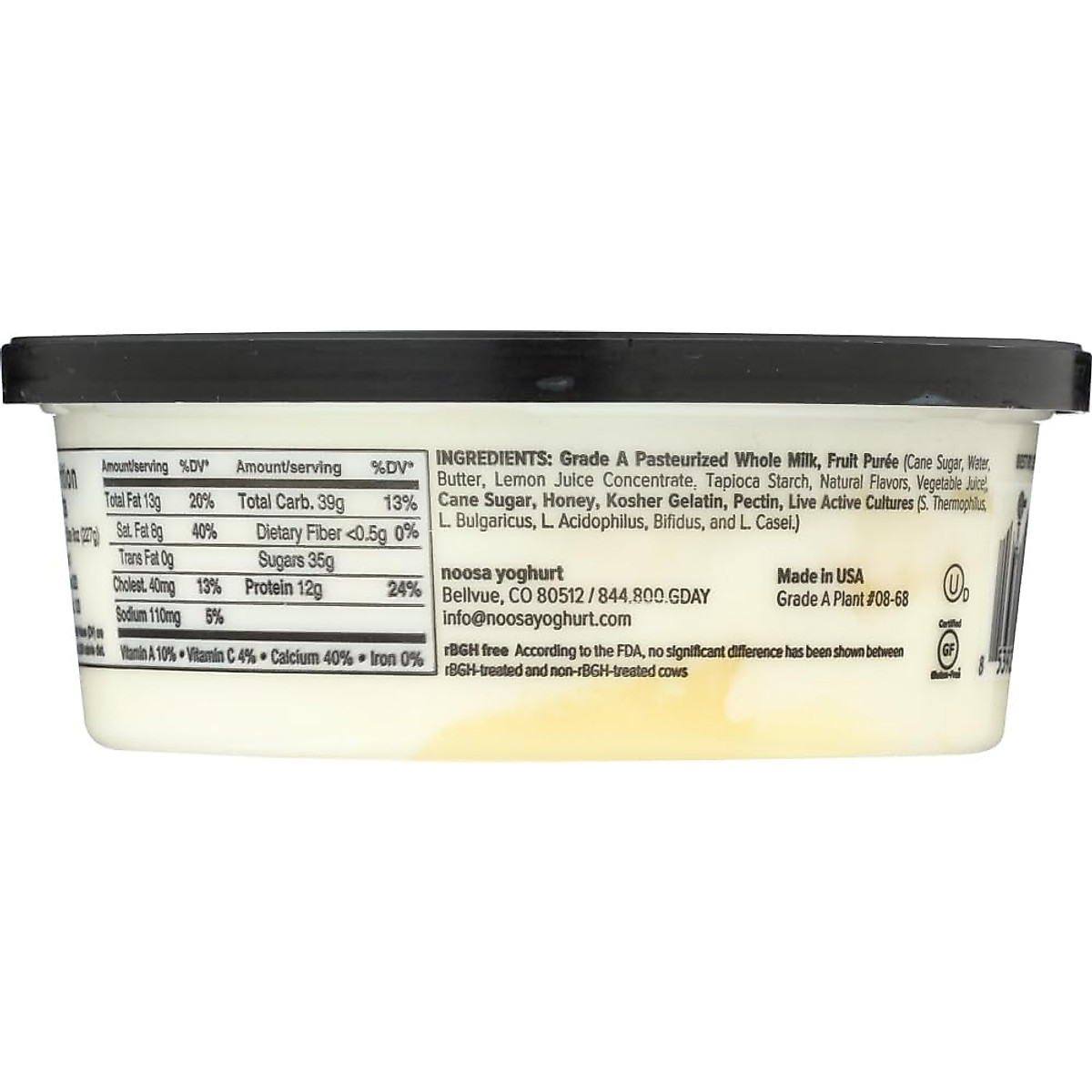 Noosa Lemon Yoghurt, 8 Ounce -- 12 per case.