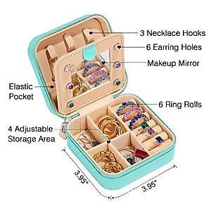 Parima Travel Jewelry Box for Women Girls, J Initial Jewelry Box for Girls | Small Jewelry Box for Women | Birthday Gifts for Women Jewelry Case - Letter J, Blue