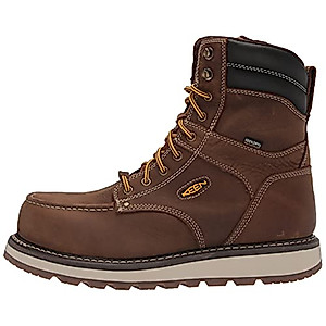 KEEN Utility Men's Cincinnati 8" Waterproof Composite Toe Wedge Work Boots, Belgian/Sandshell, Numeric_11 Wide
