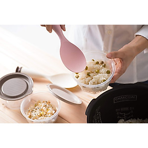 Nineware Standing Mountable Rice Paddle | Non-stick embossed, Good Grip | Dishwasher Safe | Made in Korea (Pink)